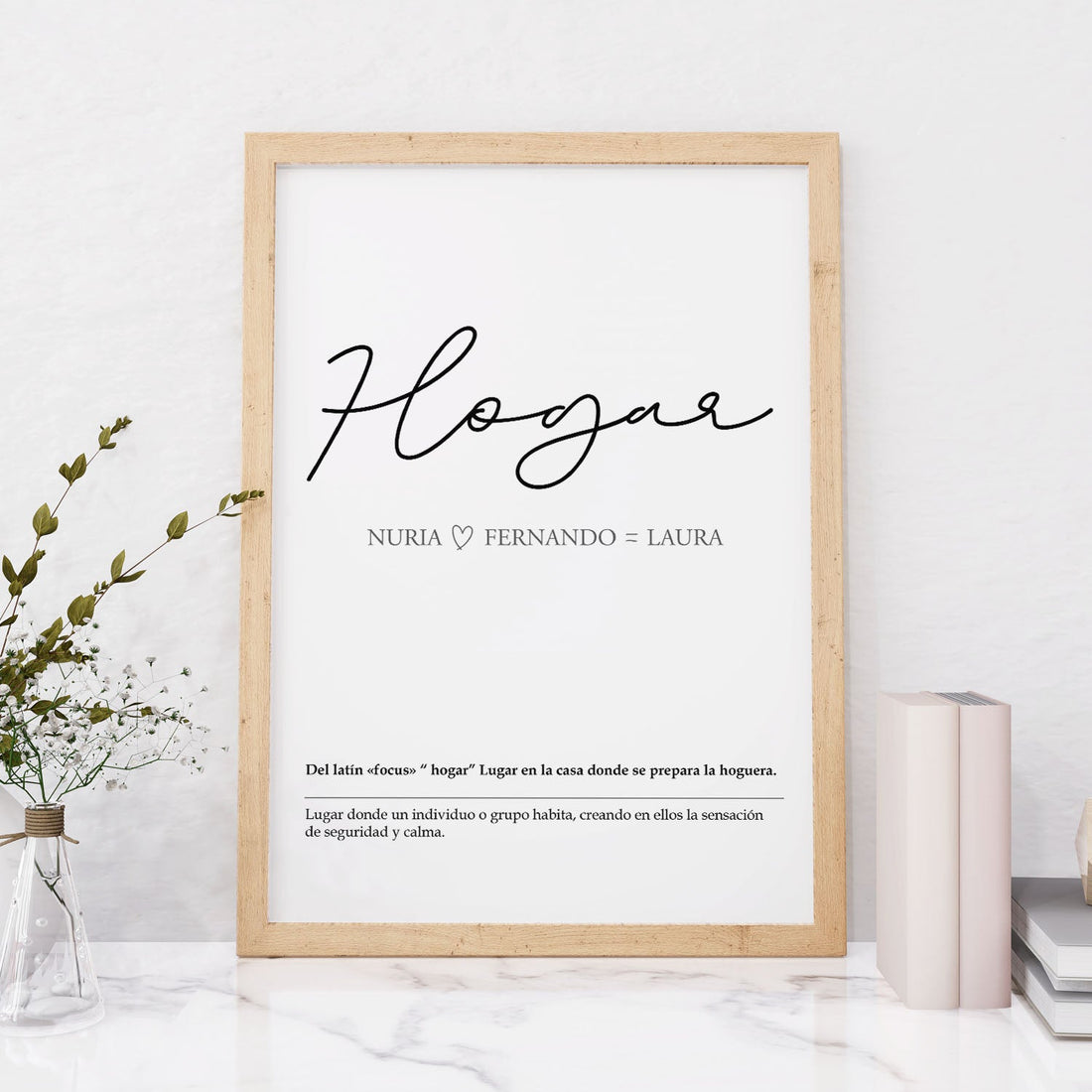 Lámina Personalizada de Hogar en Familia con Nombres – Nacnic Estudio SL