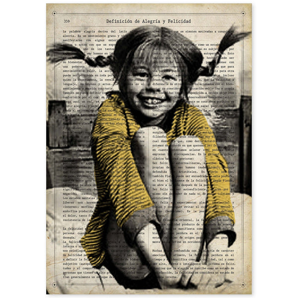Poster Pippi Langstrumpf Schwarz Weiss
